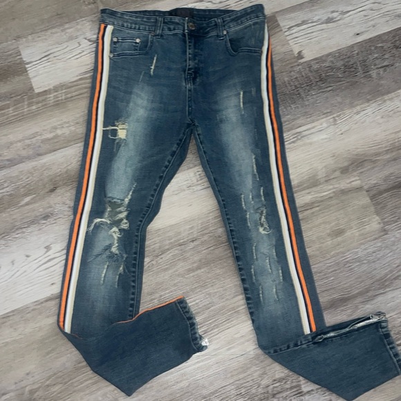 THRT | Jeans | Thrt Denim Jeans With Orange Blue White Beige Sides Size ...